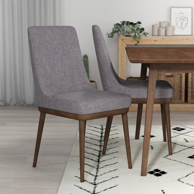 Grayson Mid Century Modern Grey Dining Chair (Set of 2) - Overstock ...
