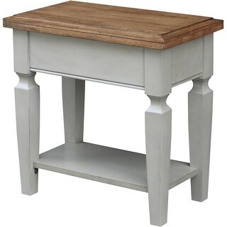 Solid Wood Vista Side Table, White, Distressed Hickory/Stone - Bed Bath ...