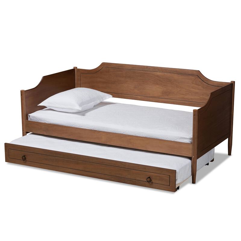 Alya Classic Traditional Twin Daybed with Roll-Out Trundle Bed ...