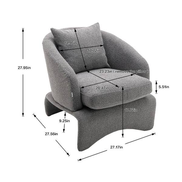 Polyester Upholstery Barrel Chair Accent Arm Chairs Single Sofa - Bed ...