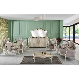 Kar Traditional Dining Room Table, 12 Dining Room Chairs And Buffet ...