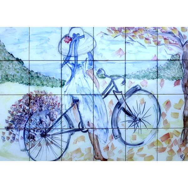 36in x 24in Spring Promenade 24pc Mosaic Tile Ceramic Wall Mural - Bed ...