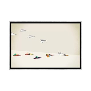 iCanvas "Walking Shadow Paper Planes" by Jason Ratliff Framed - Bed ...