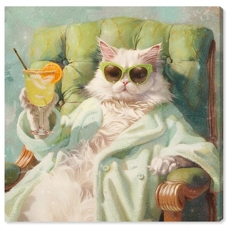 Cat Relaxation Time Canvas Cute Cat Art Prints by Art Remedy - Bed Bath ...