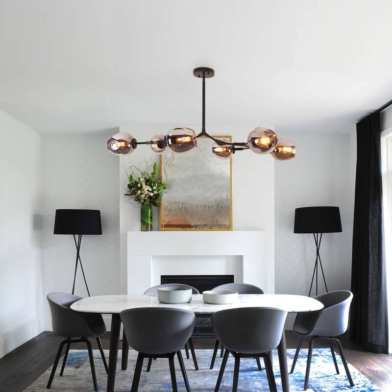 CurveCurio 6-Light Adjustable Abstract Chandelier with 4 Different ...