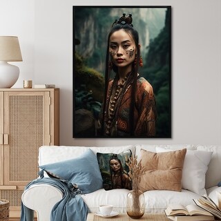 Designart "Native Chinese Tribal Woman" Asian Woman Framed Canvas Art ...