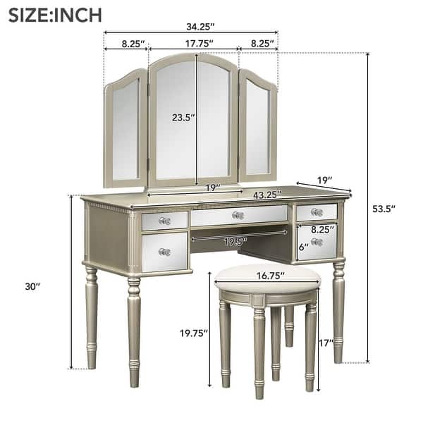 vanity table dimensions