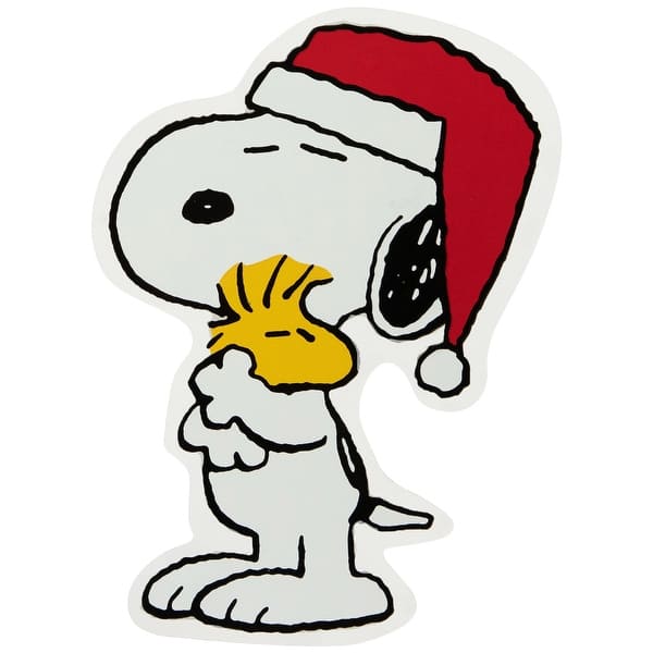 Peanuts Snoopy Hugs Woodstock Double Sided Window Cling Decor - Bed ...