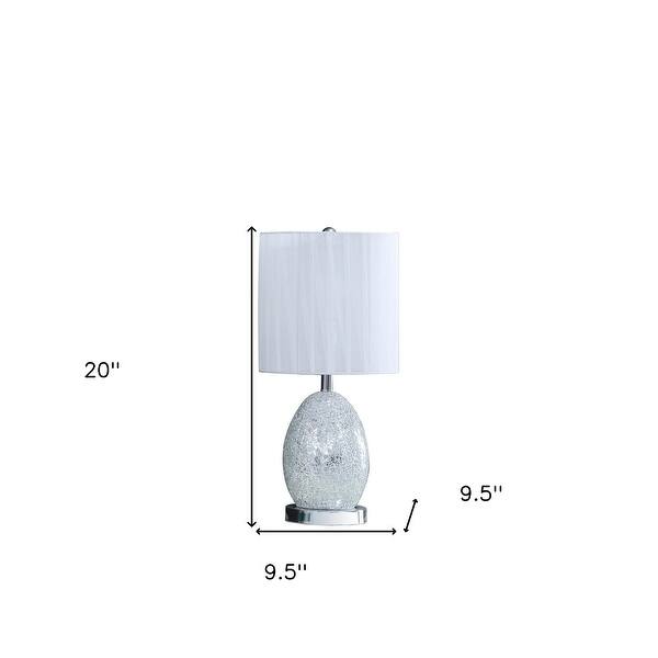 20" White Luster Mirrored Glass Table Lamp With Night Light - Bed Bath ...