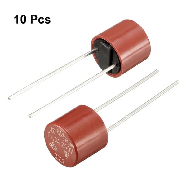 10Pcs DIP Mounted Miniature Cylinder Slow Blow Micro Fuse T1.6A 1.6A ...
