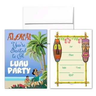 Stonehouse Collection Luau Party Invitations - Tiki - 25 Hawaiian Party ...