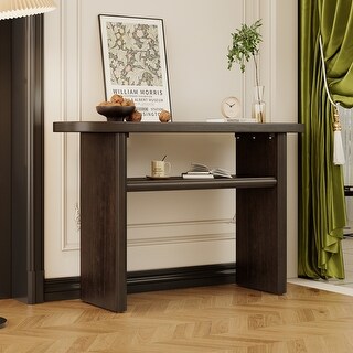 Elegant Minimalist Console Table with Rounded Edges,Sturdy Shelf Design ...