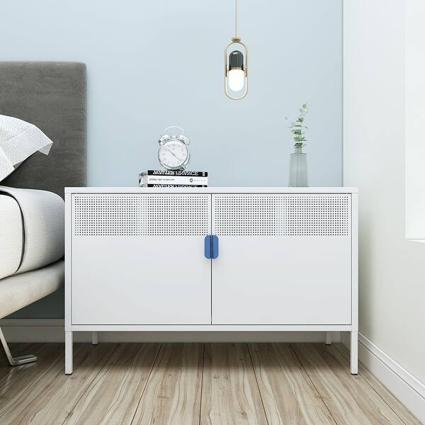 Free Standing Metal Storage Locker Cabinet with Adjustable Shelves ...