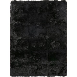 EXQUISITE RUGS Sheepskin Hand-stitched Black Area Rug. - Bed Bath ...