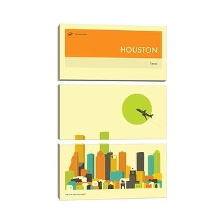 iCanvas "Houston Skyline III" by Jazzberry Blue 3-Piece Canvas Wall Art ...