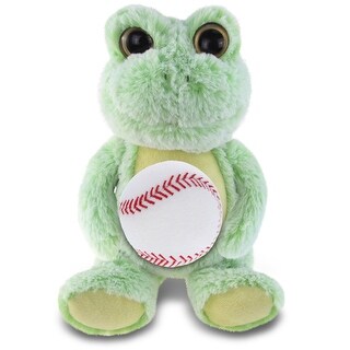 DolliBu Soft Huggable Sitting Frog Stuffed Animal with Baseball Plush ...