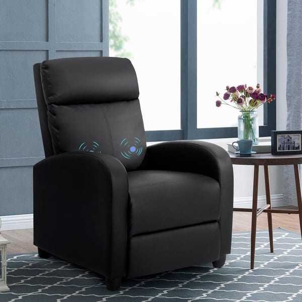 Homall Massage Recliner PU Faux Leather Home Theater Recliner with ...