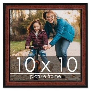 10x10 Traditional Mahogany Complete Wood Square Picture Frame with UV ...