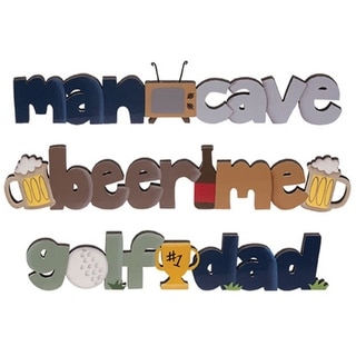 Man Cave Wooden Word Sitter 3 Asstd. - 2” high by 9” wide by .25” deep ...