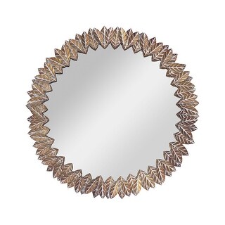 26.375'' Vintage Leaf Design Frame Round Accent Mirrors - Bed Bath & Beyond - 37836569
