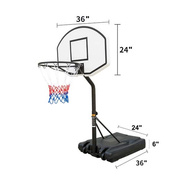 3.1ft to 4.7ft Height-Adjustable Basketball System Goal Stand for Kids ...
