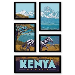 Americanflat Kenya 5 Piece Grid Wall Art Room Decor Set - Bed Bath ...