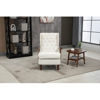 Living Room Wingback Chairs w/ Removable Cushion Armchair High Back ...