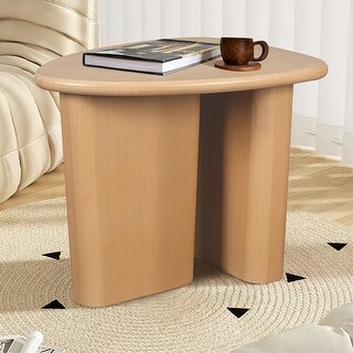 Sleek Tapered Design MDF Side Table with Vertical Thick Leg Supports ...