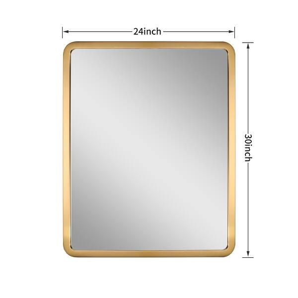 MacLuu Rectangular with Curved Edge Metal Frame Vanity Mirror - Bed ...