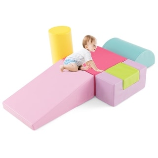 Gymax 6 PCS Kids Climber Play Set Indoor Foam Climb & Crawl Activity ...
