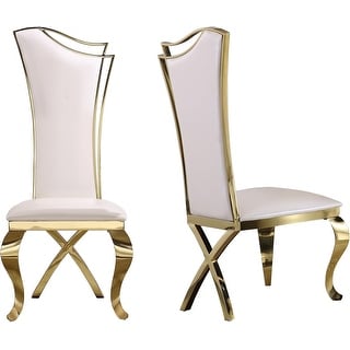 Luxury Upholstered Dining Chairs with Stylish Streamlined High Back ...