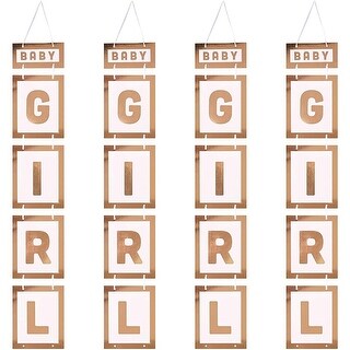 Gold Foil Hanging Sign for Girl Baby Shower (4 Pack) - Bed Bath ...