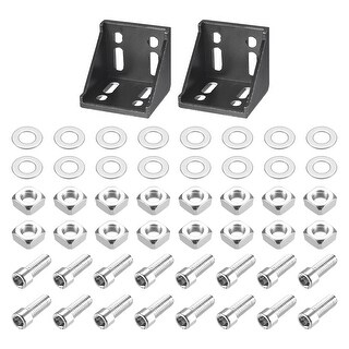2Set 6060 Inside Corner Bracket Gusset Mount Kits, 56x56x59mm (Black ...
