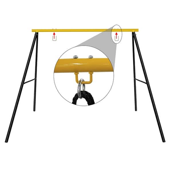 Extra Large Heavy Duty All-Steel All Weather A-Frame Swing Frame Set ...