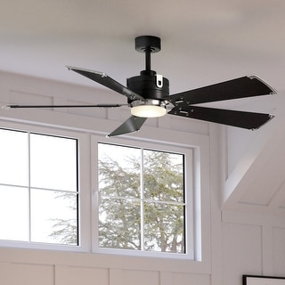Luxury Transitional Ceiling Fan, 14.875"H x 56"W, with Industrial Style ...