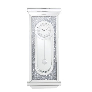 ACME Mirrored Wall Clock Glam Acrylic Diamond Wall Clock with Pendulum ...