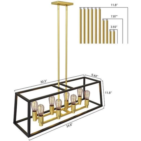 Modern Chandelier Trapezoid Lighting Fixture Frame For Living Room ...