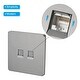 Ethernet Socket Dual Port RJ45 CAT6 Wall Plate Silver Grey for ...