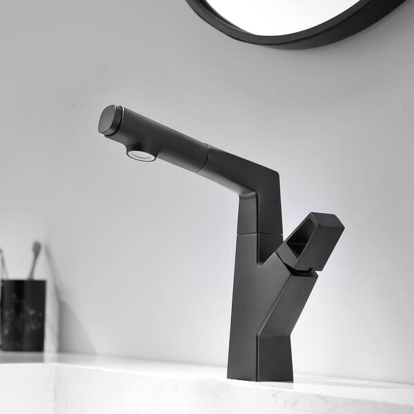 Single Handle Double-Function Liftable Pull Out Bathroom Sink Faucet ...