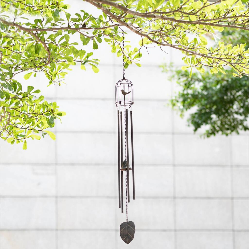 Bird Cage Wind Chime - One Size - Overstock - 33092034