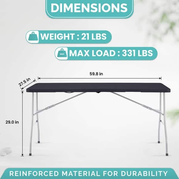 fold up table dimensions