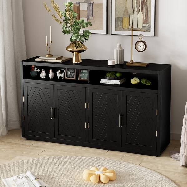 black chevron sideboard