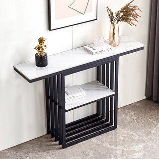Modern Console Table, Unique Design Metal Frame Display Table with ...