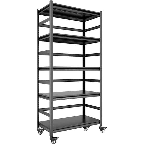 Black Heavy Duty Metal Shelving Unit Adjustable 5-Tier Pantry Shelves ...