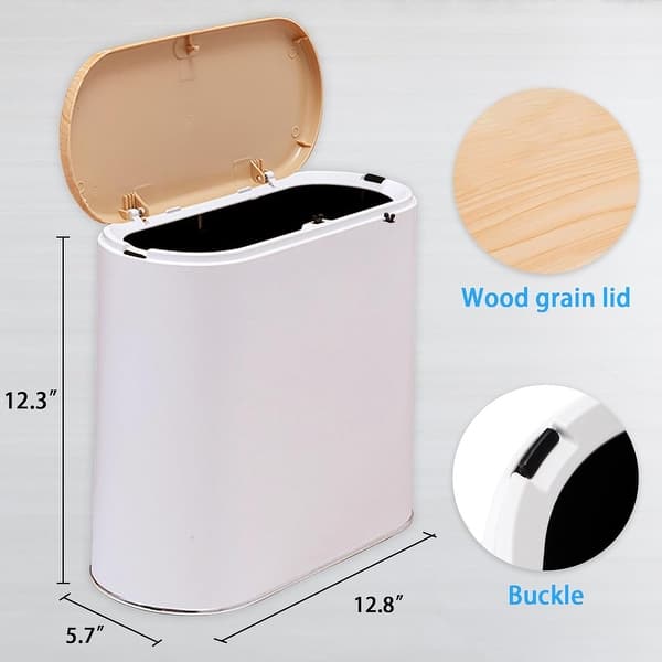 2.6 Gal Modern Plastic Covered Trash Can with Push Button - Bed Bath ...