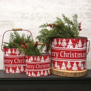 3/Set Merry Christmas Oval Pails - Bed Bath & Beyond - 36296884