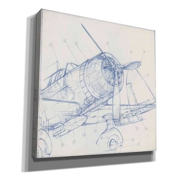 Epic Graffiti "Airplane Mechanical Sketch I" by Ethan Harper, Canvas ...