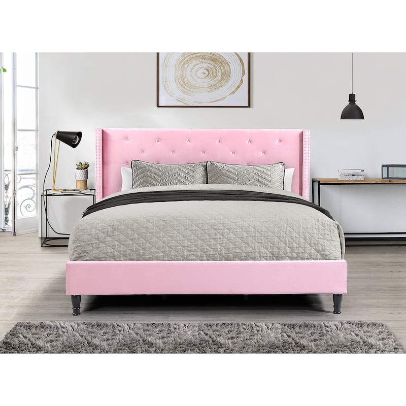 Queen_Pink Platform Bed - Bed Bath & Beyond - 38140137