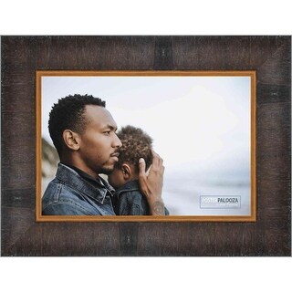 8x4 Contemporary Walnut Complete Wood Picture Frame with UV Acrylic ...