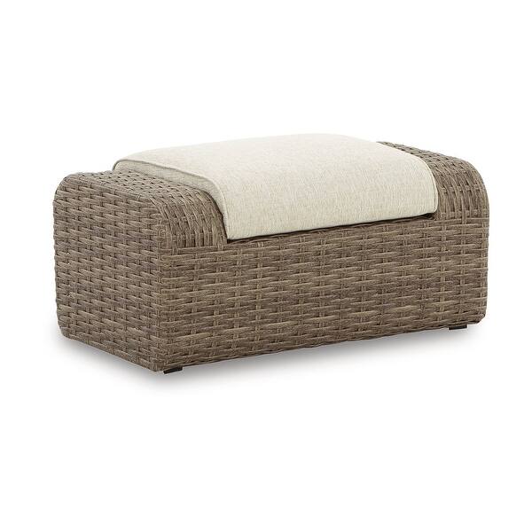Signature Design by Ashley Sandy Bloom Beige 4-Piece Outdoor Upholstery ...